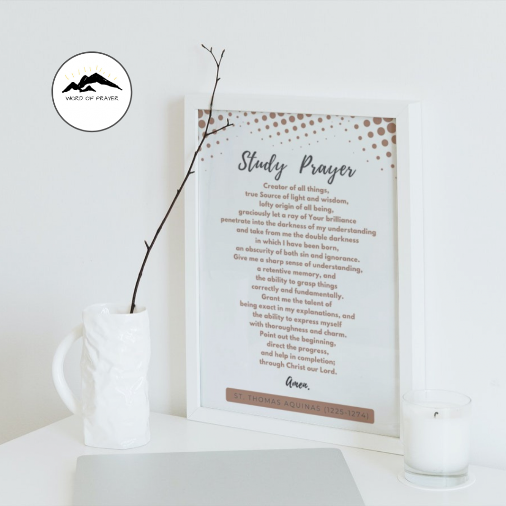 STUDY PRAYER PRINT | Digital Download – Word of Prayer