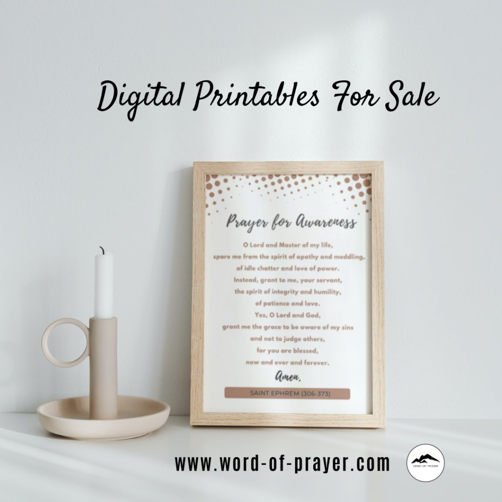 AWARENESS PRAYER PRINT | Digital Download – Word of Prayer