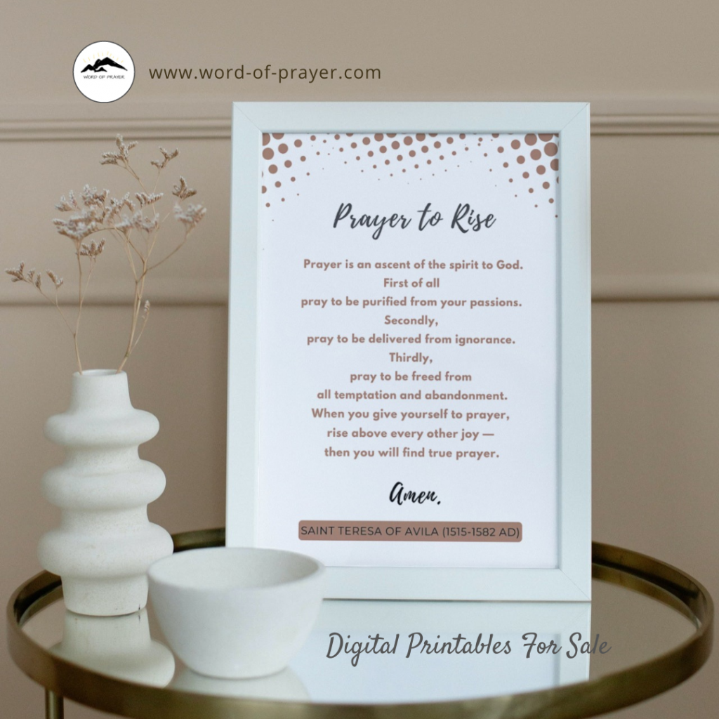 PRAYER TO RISE PRINT | Digital Download – Word of Prayer