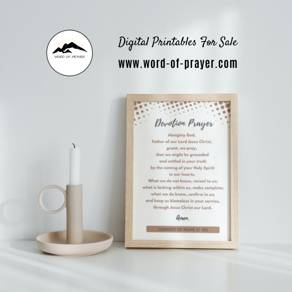 DEVOTION PRAYER PRINT | Digital Download – Word of Prayer