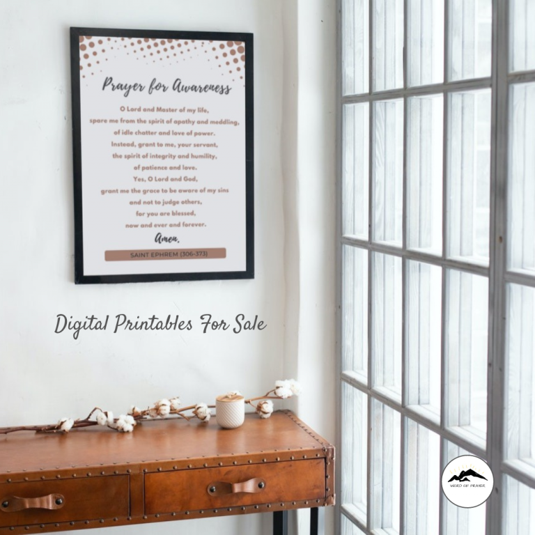 AWARENESS PRAYER PRINT | Digital Download – Word of Prayer