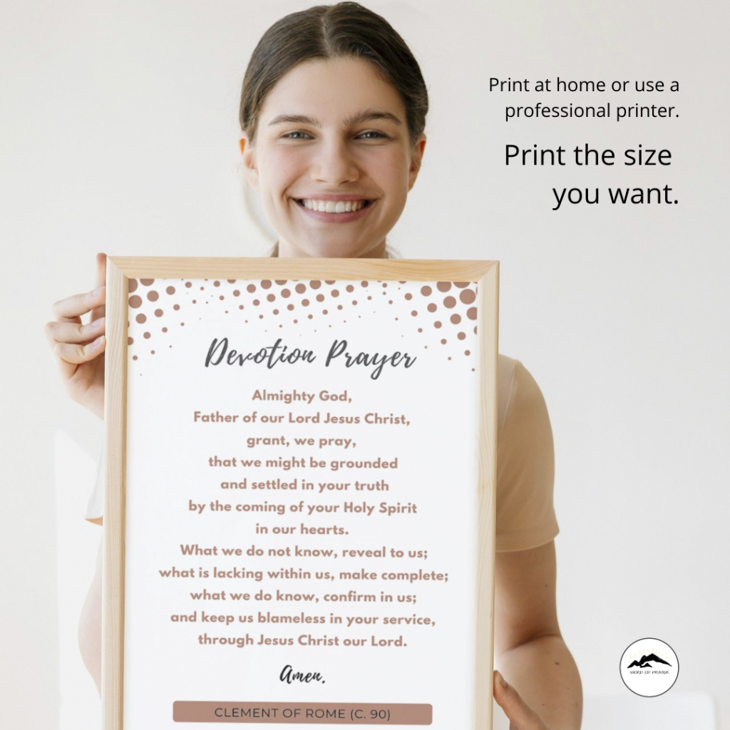 DEVOTION PRAYER PRINT | Digital Download – Word of Prayer