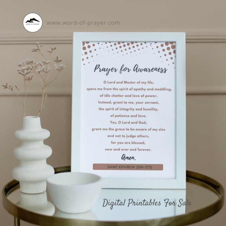 AWARENESS PRAYER PRINT | Digital Download – Word of Prayer